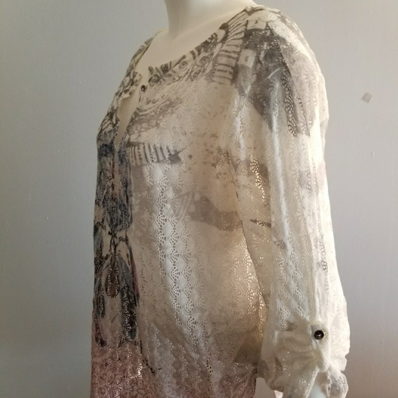 M Made In Italy | Tops | Made In Italy Knit Long Sleeve Crochet Top ...